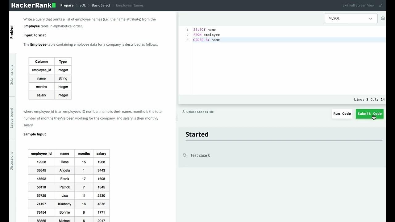 Hackerrank SQL Solution #18 Basic SQL - Employee Names - YouTube