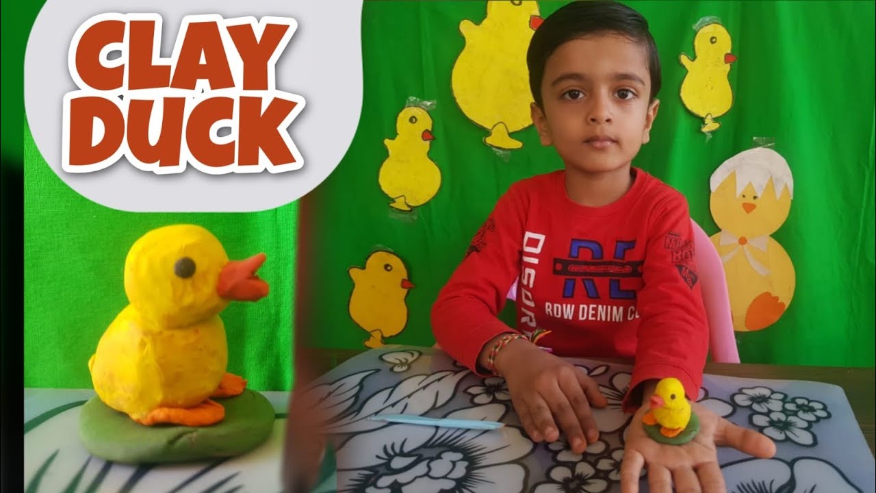 clay art | How to make duck with clay | playdoh model | making Duck ...