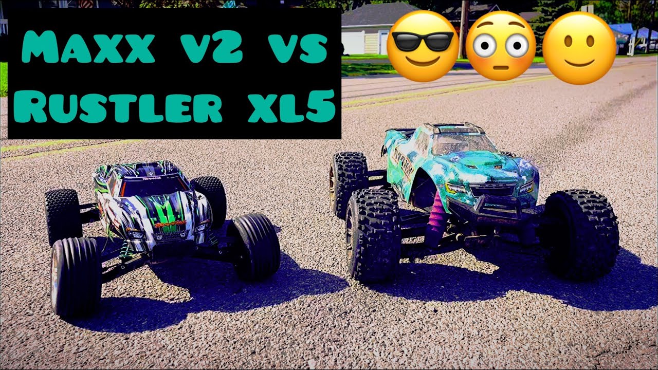 Traxxas Maxx v2 VS Traxxas Rustler XL5!! - YouTube