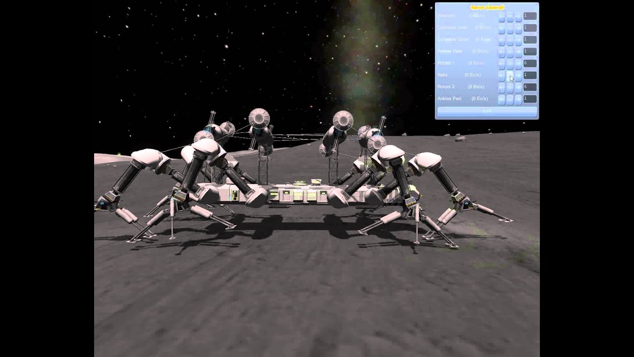 Octo - A KSP overhead single-cam-per-leg walker. - YouTube