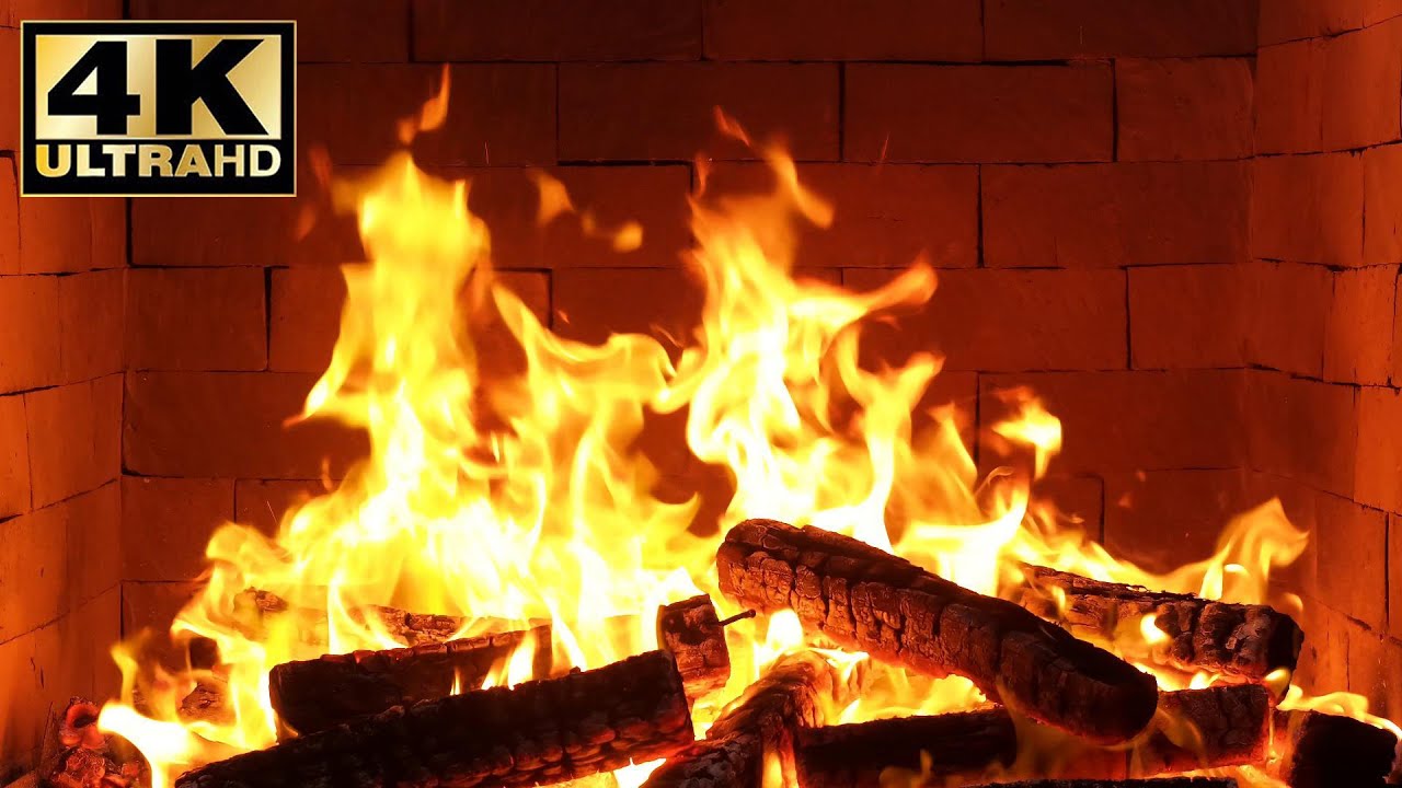 Snow storm sleep sounds fireplace. Cozy cabin fireplace sounds falling ...