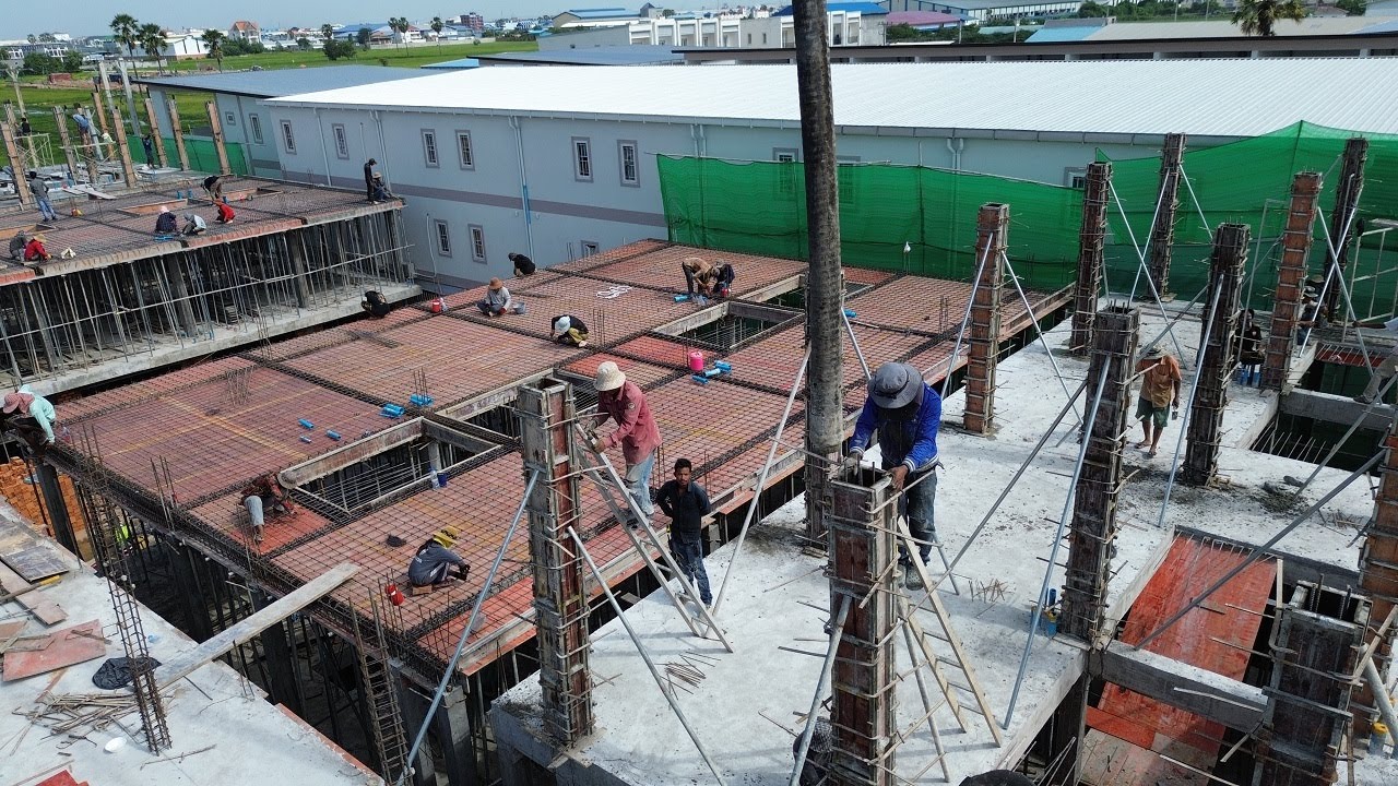 Reinforced Concrete Column Process - How To Pour Concrete Column - DIY ...