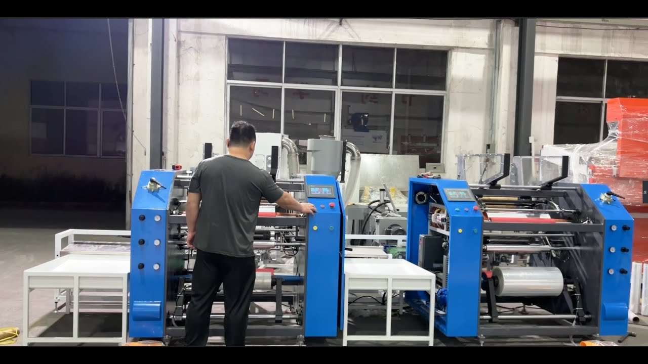 Wintech 2-Unit Stretch Film Rewinding Machine Test Run for Saudi Arabia ...