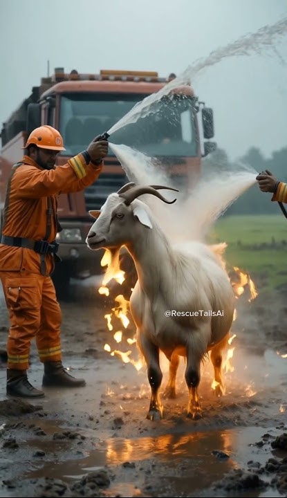 This Goat Walked Into Fire & Rescue Team Saved Goat !! #shorts # ...