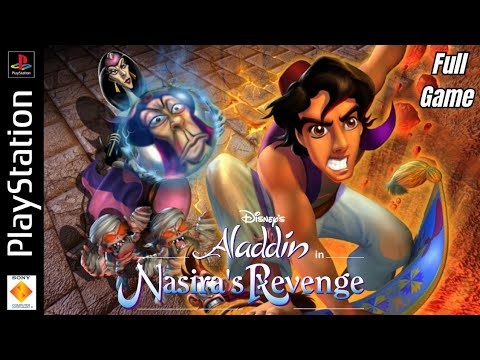 Aladdin In Nasira's Revenge (PS1) Full Game Walkthrough | All Blue Gems | No Commentary