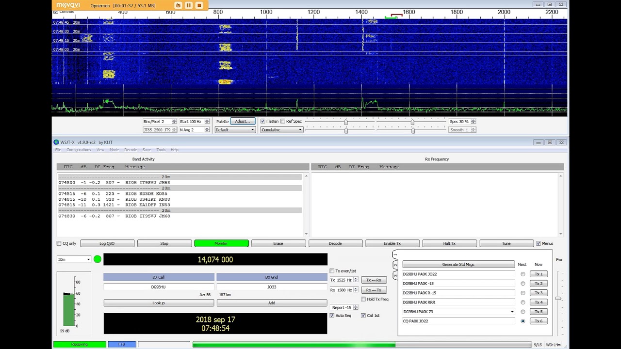 FT8 on WSPR frequency 20m - YouTube