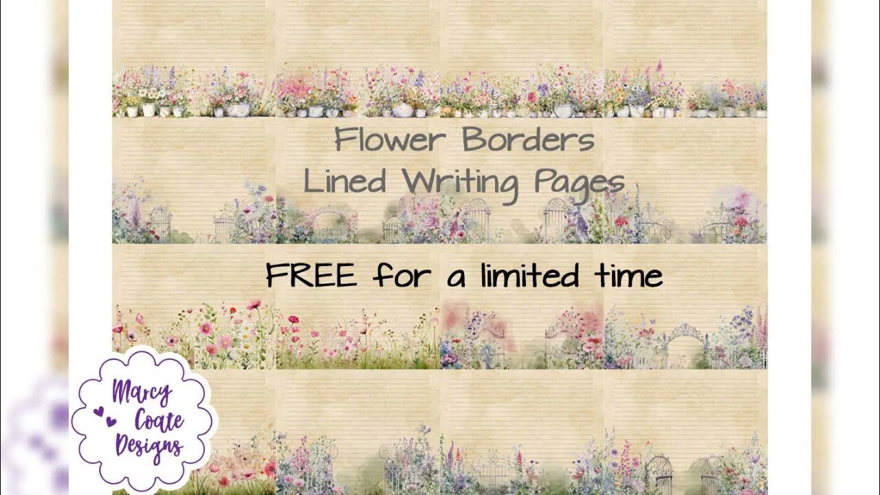 FREE Flower Borders Lined Journal Pages - for a limited time # ...