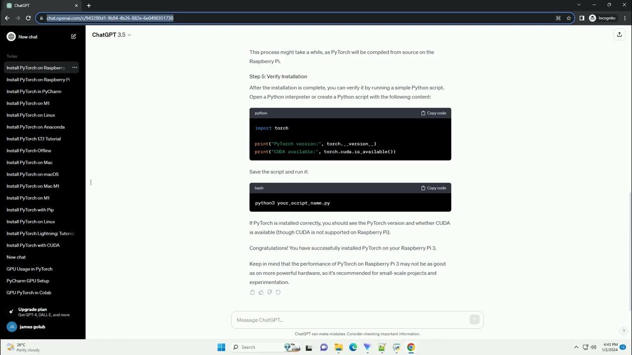 install pytorch on raspberry pi 3 - YouTube