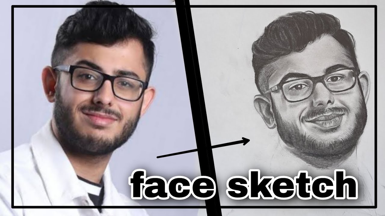 carryminati ka face drawing ||how to make face drawing @nikhil_art-2223 ...