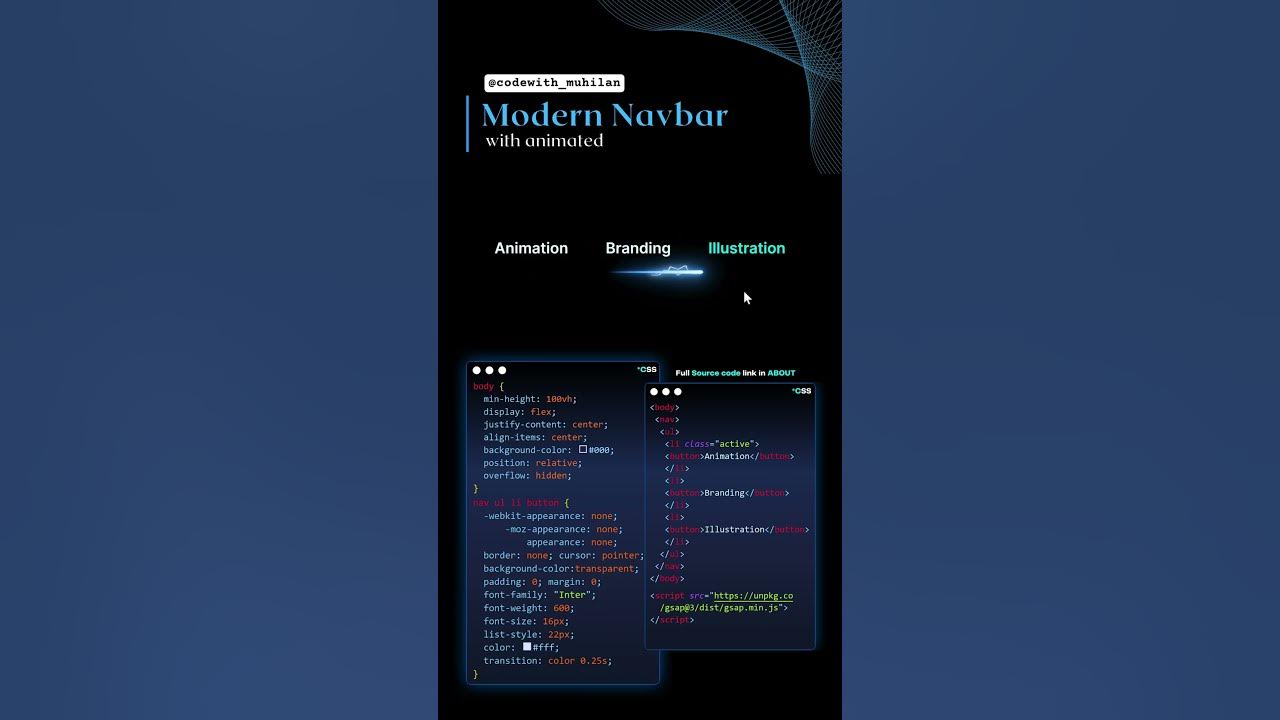 Modern Navbar Using Css ️ Codewith Muhilan Css Coding Youtube
