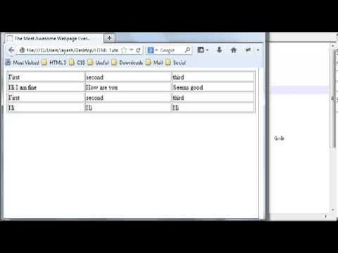 HTML - 8 - Table Width, Cellspacing and Cellpadding - YouTube