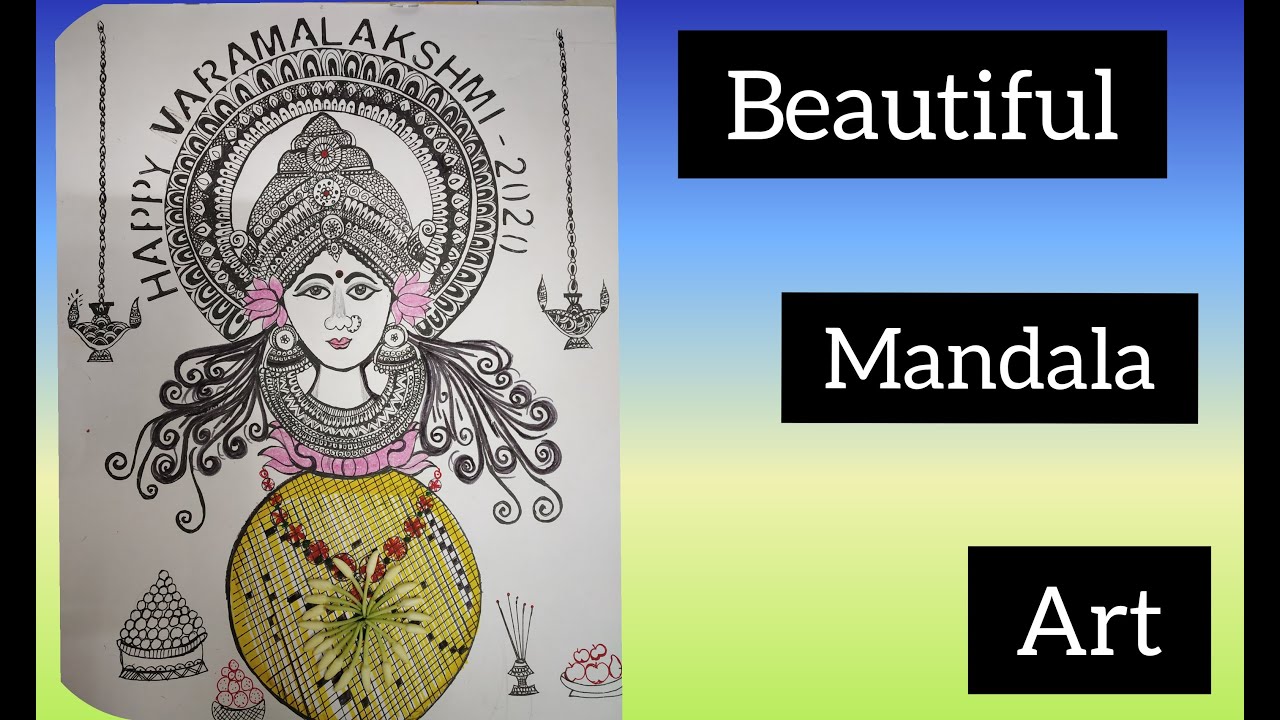 How to draw Varamalakshmi with gel pen|| Varlakshmi Festival Special ...