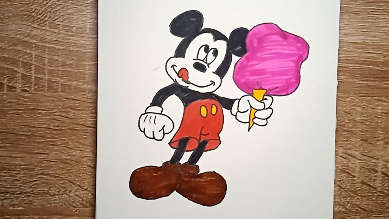 Drawing And Coloring Micky Mouse | Drawing For Kids - YouTube