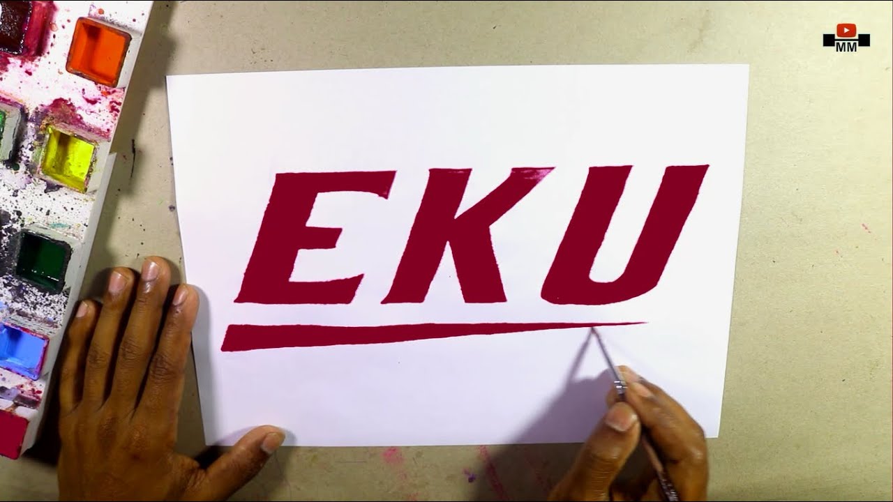 How to draw the EKU logo - YouTube