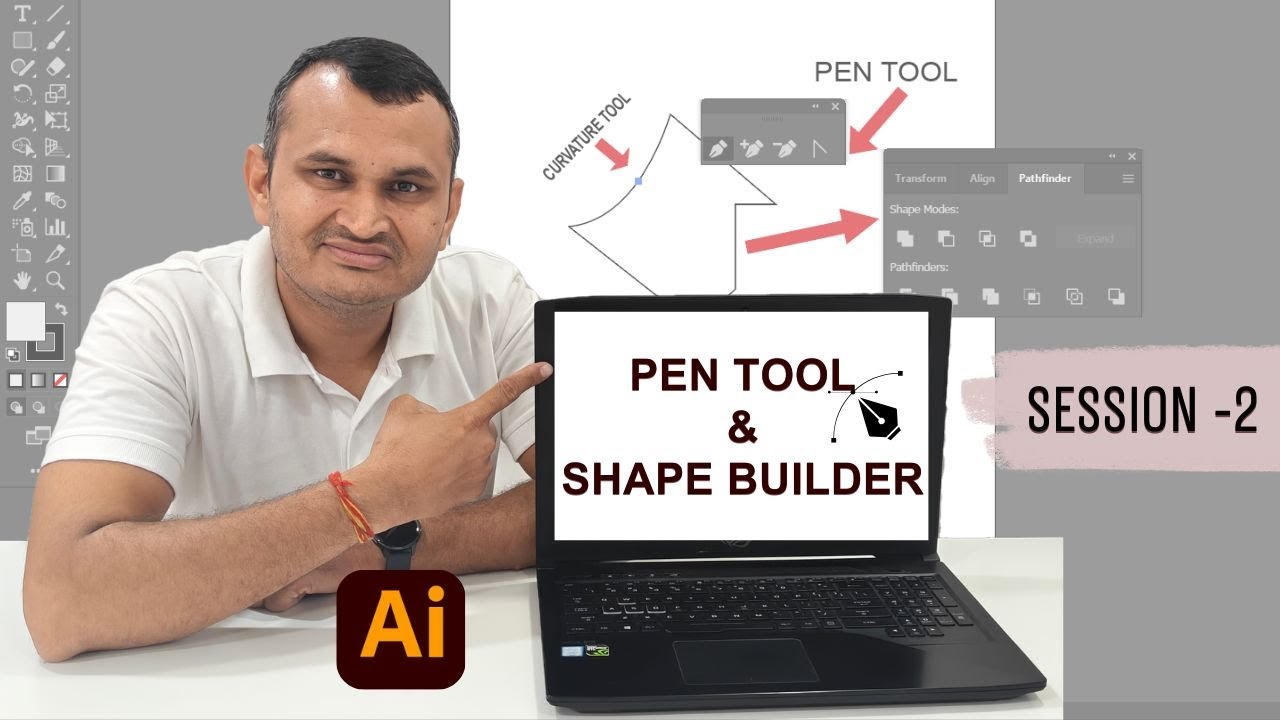 Session 2: "Pen tool and Shape Builder tool | CompusoftEducation" - YouTube