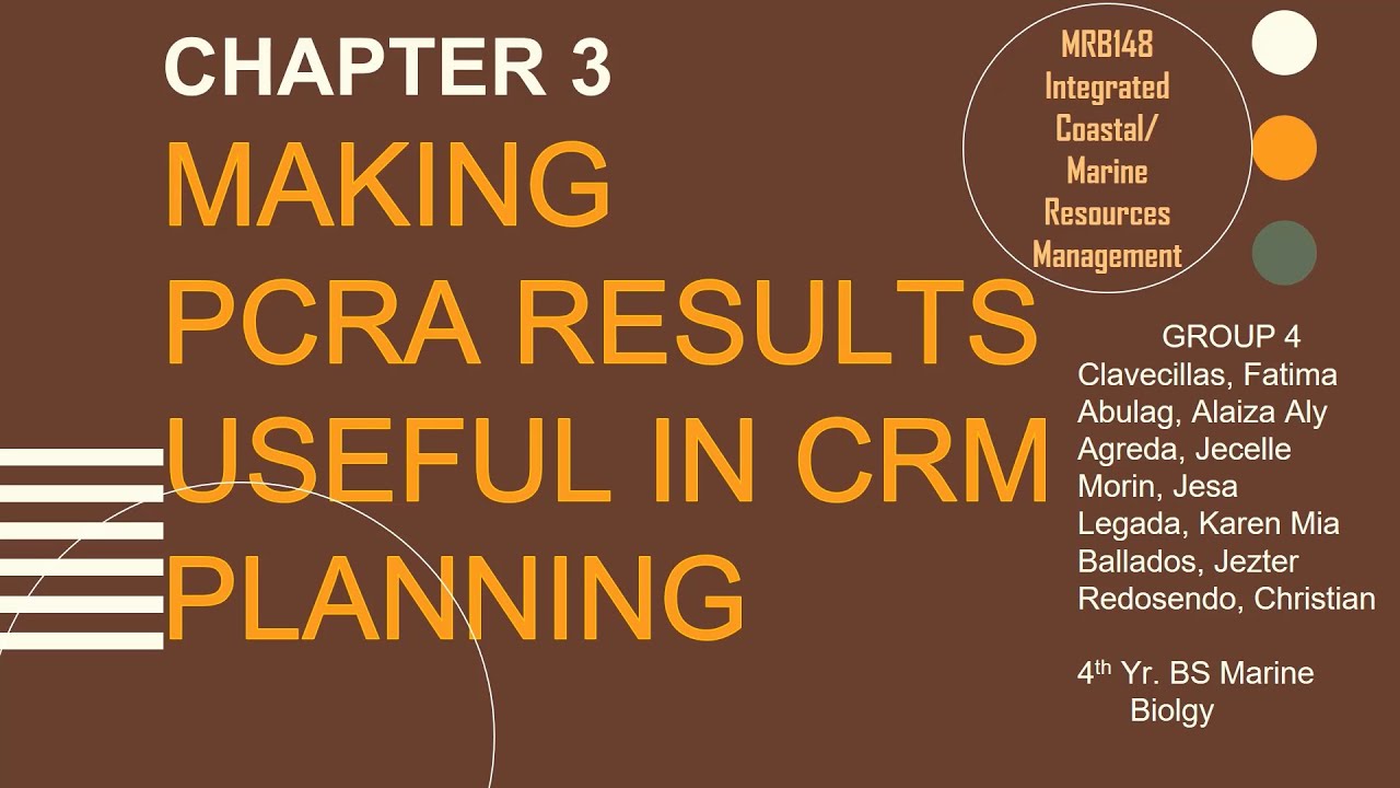Making PCRA Results useful in Coastal Resource Management Planning ...