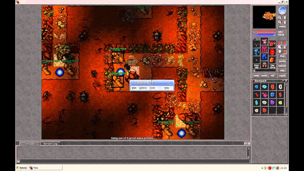 Utilizar las pociones en el Tibia Bot Ng con Scripts - YouTube