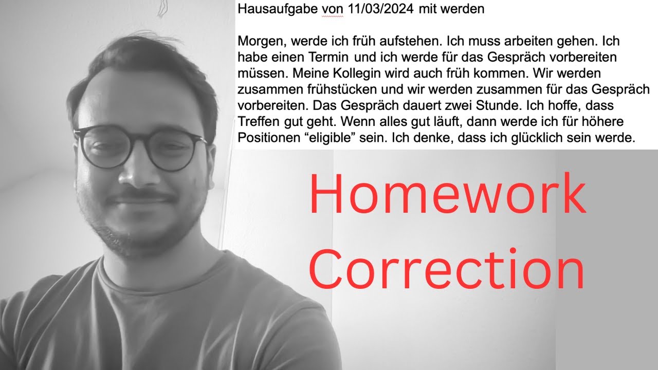 German A2 (Session 4, Part 4): Homework Correction (on verb „werden") - YouTube