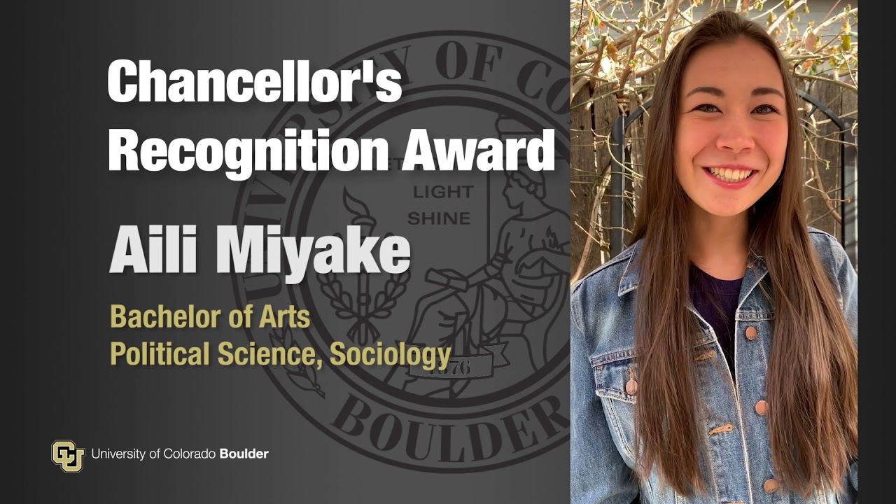 Chancellor's Recognition Award: CU Boulder Commencement 2020 - YouTube