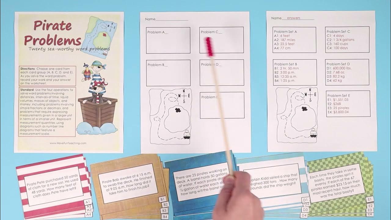 Pirate Problems Math Word Problems Activity - YouTube