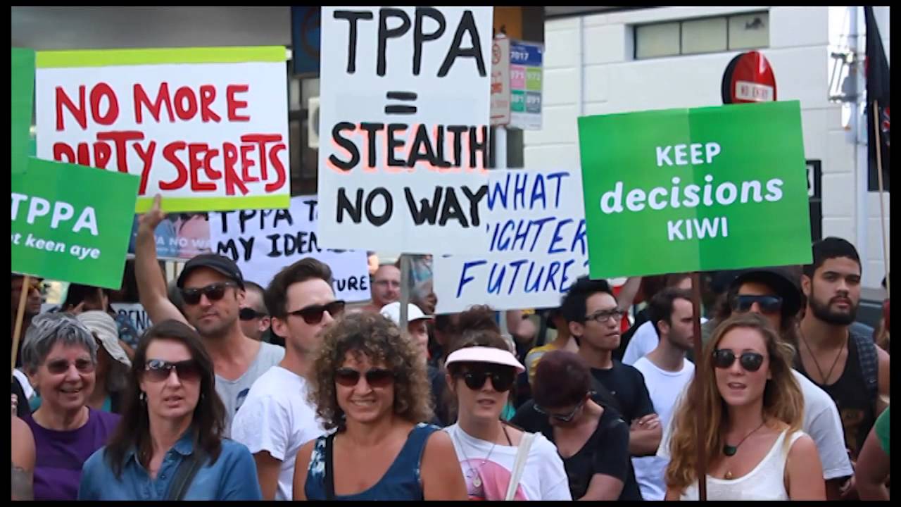 New Zealand TPPA Protests - YouTube