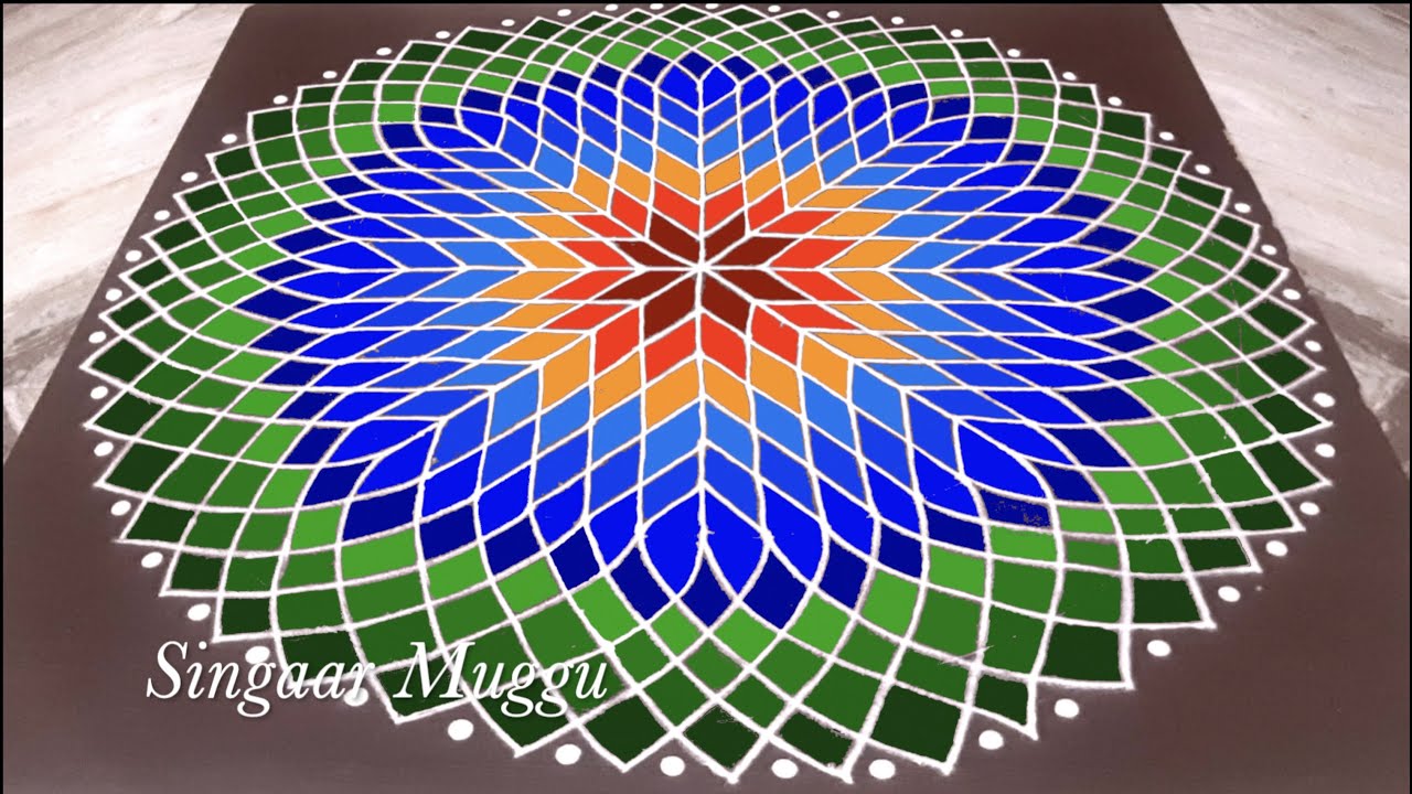 1000 petals lotus flower rangoli | Sahasradala Padmam festival kolam ...