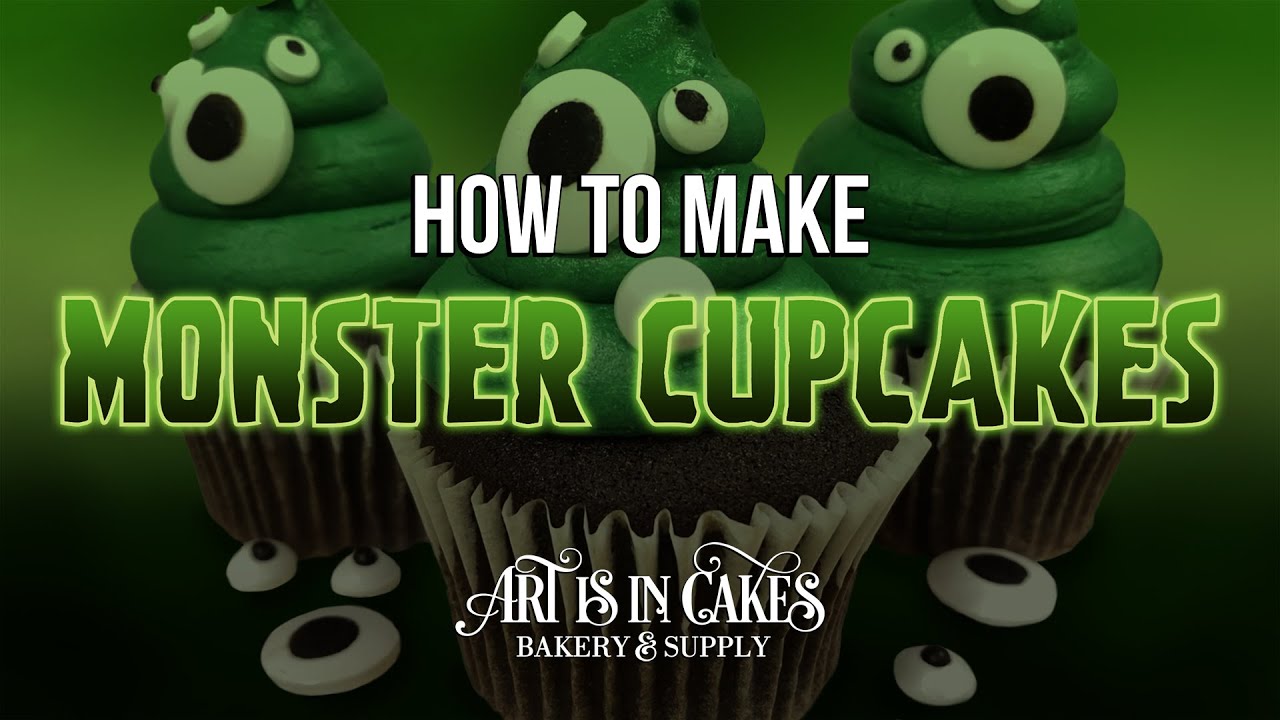 How To Make Quick and Easy Monster Cupcakes with Candy Eyes - YouTube