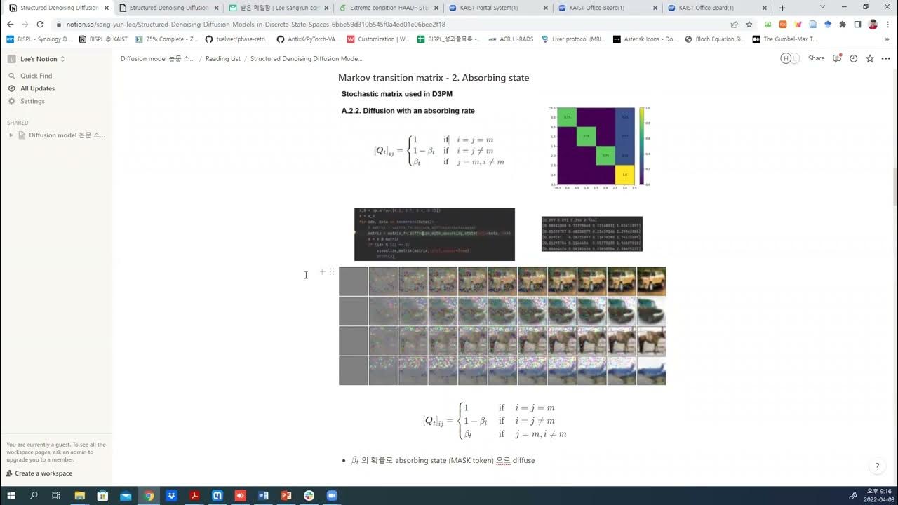 Structured Denoising Diffusion Models in Discrete State-Spaces (220403) - YouTube