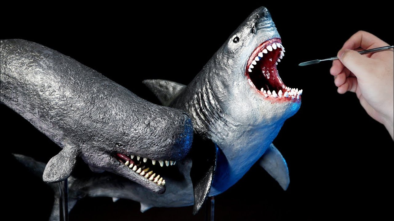 클레이로 메갈로돈 vs 리비아탄 만들기 / Sculpting Megalodon vs Livyatan - YouTube