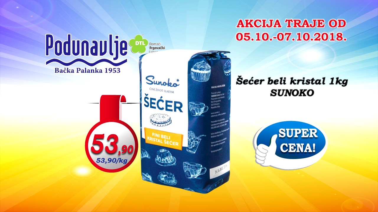 Akcija secer sunoko 5 7 10 2018 - YouTube