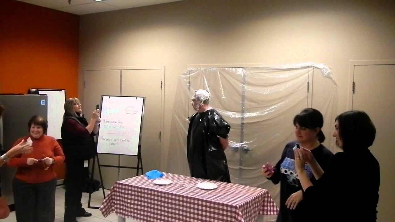 Jason Peddle - Pie in the face - Curl for Cancer fundraiser 05 - YouTube
