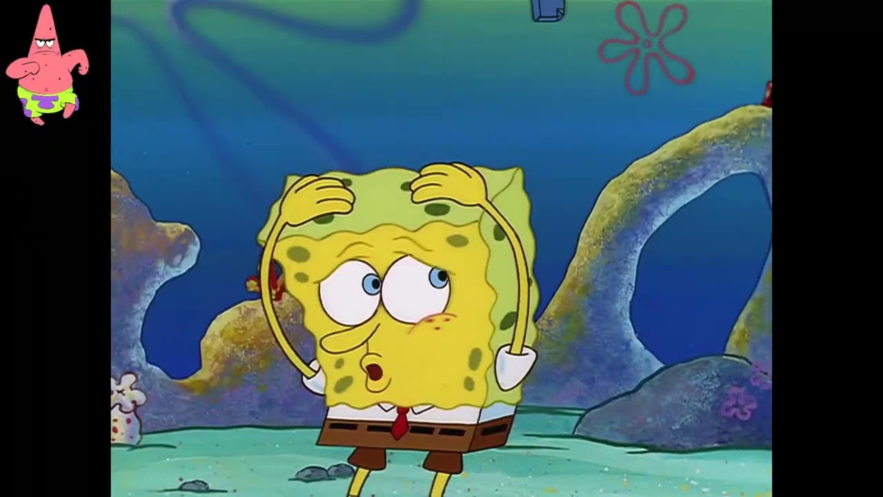 Sandy Blinking at SpongeBob after she Destroyed The Rock for 10 Hours ...