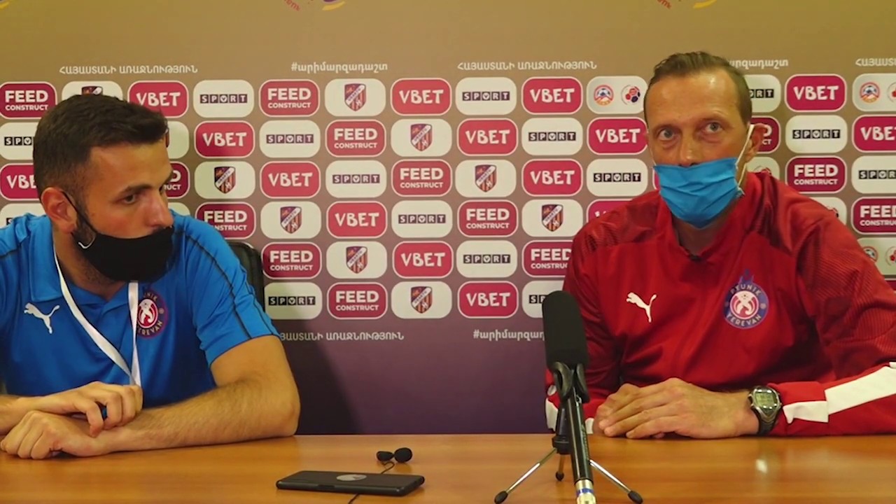 Roman Berezovsky's press conference after match against Urartu - YouTube