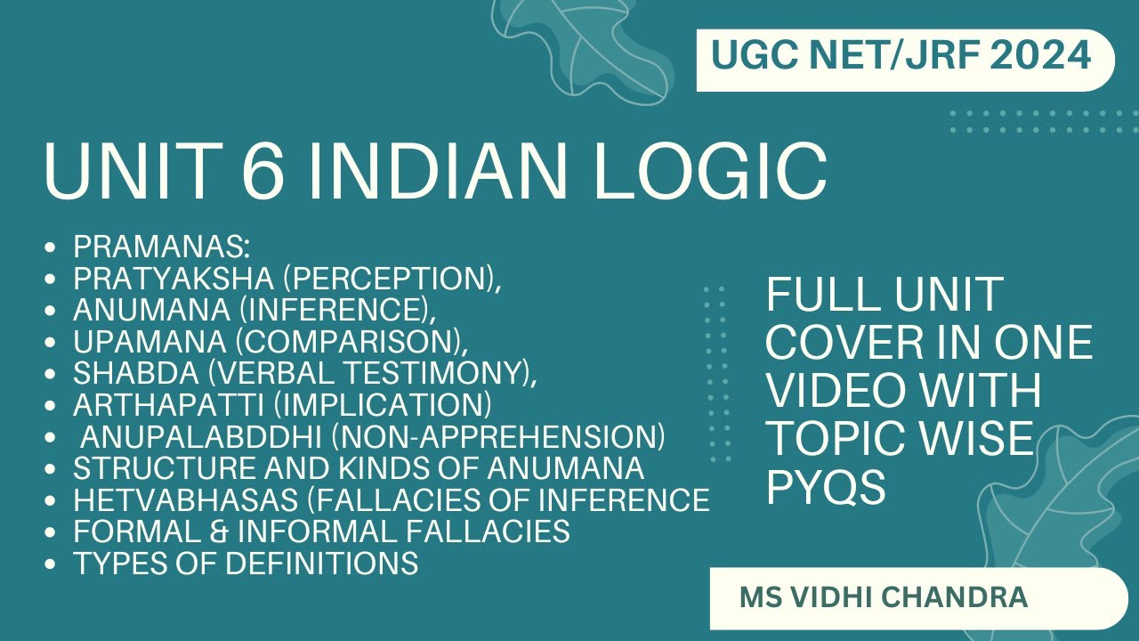 Indian Logic| Pramanas| Structure and kinds of Anumana| Formal ...