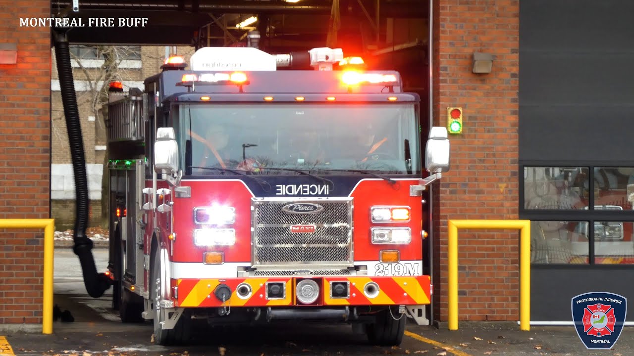 Montreal Fire Service - Pumper 219 Responding from Station 19 - YouTube
