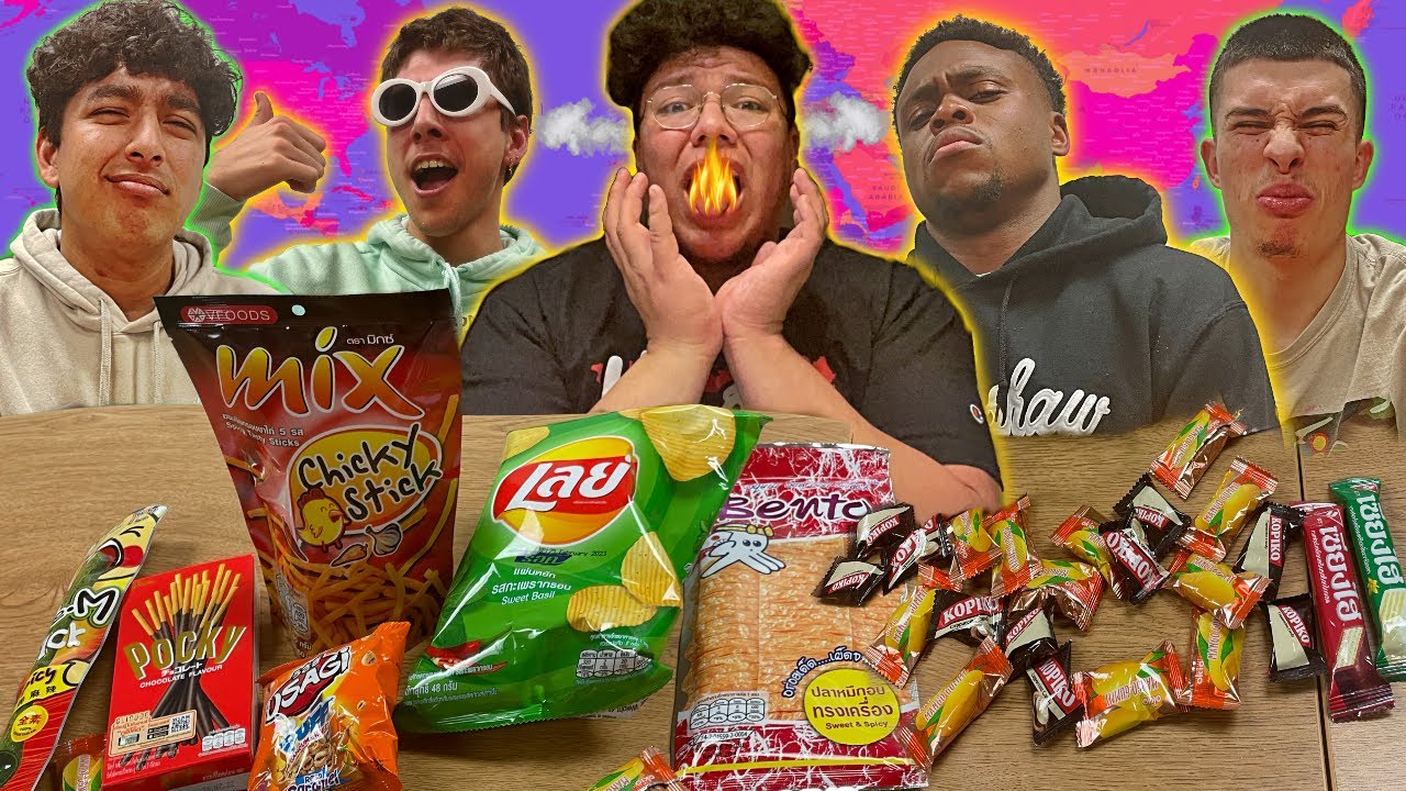 Trying Exotic Asian Snacks, Turns Into Spicy Food Challenge! - YouTube