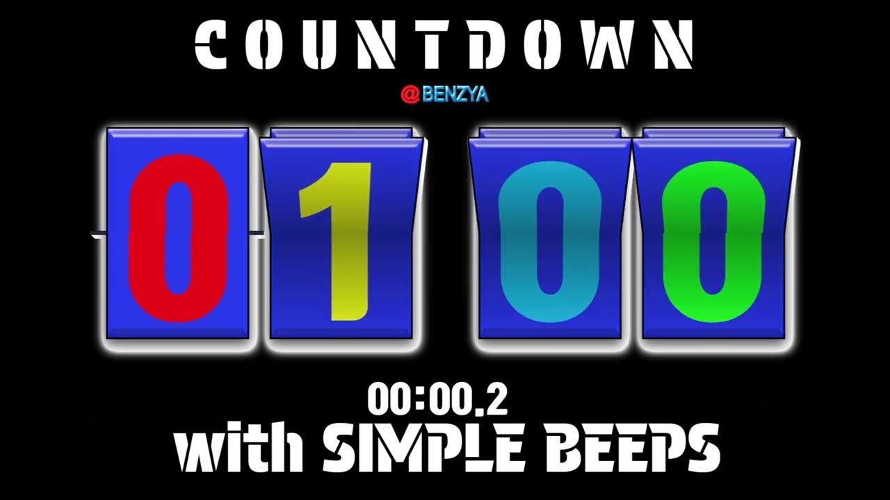 another rectangle flip clock 1 minute countdown timer alarm🔔with simple beeps - YouTube