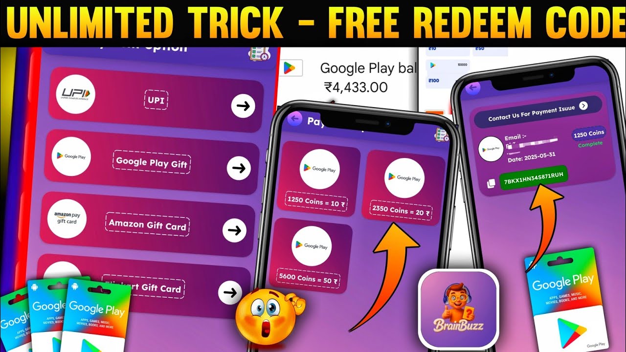 BRAIN BUZZ APP | FREE REDEEM CODE | NEW REDEEM CODE APP | GOOGLE PLAY REDEEM CODE APP | REDEEM ...