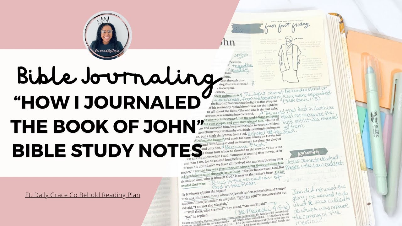 How I Journaled the Book of John in My NLT Bible | Bible Study Notes in ...