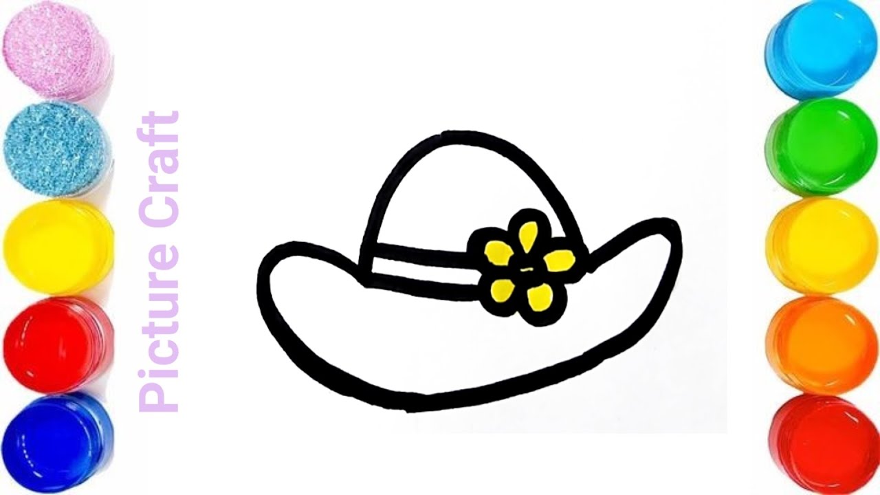 let's draw and color Cute Hat 🤠Step by step Drawing and Coloring for ...