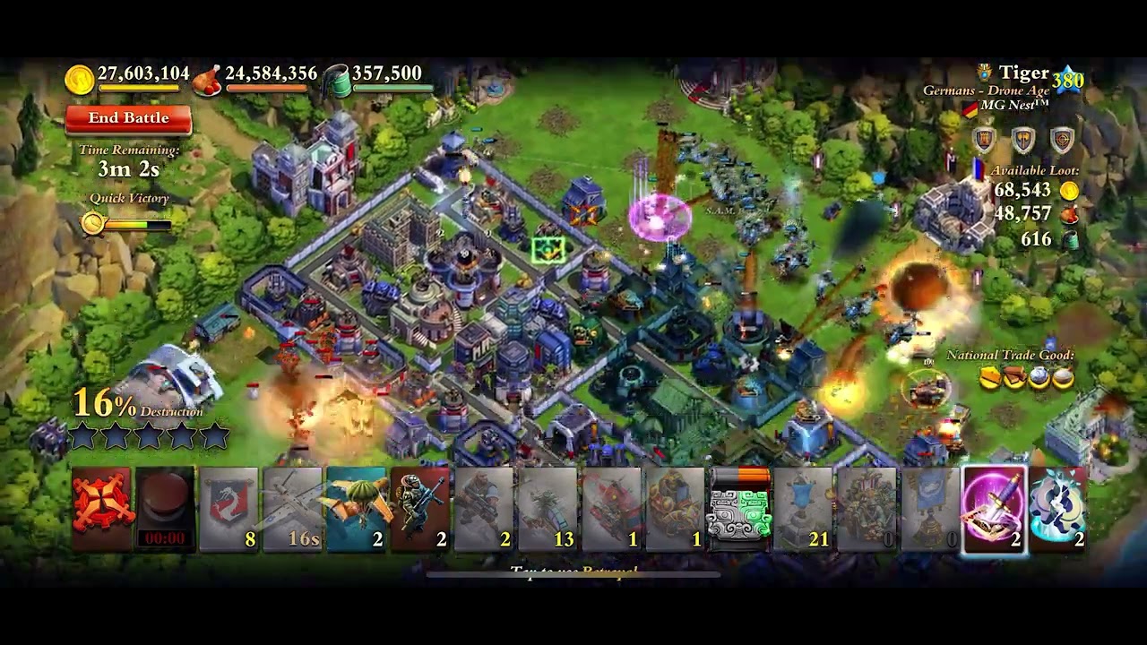 DomiNations - 3D cleared using dock troops - YouTube