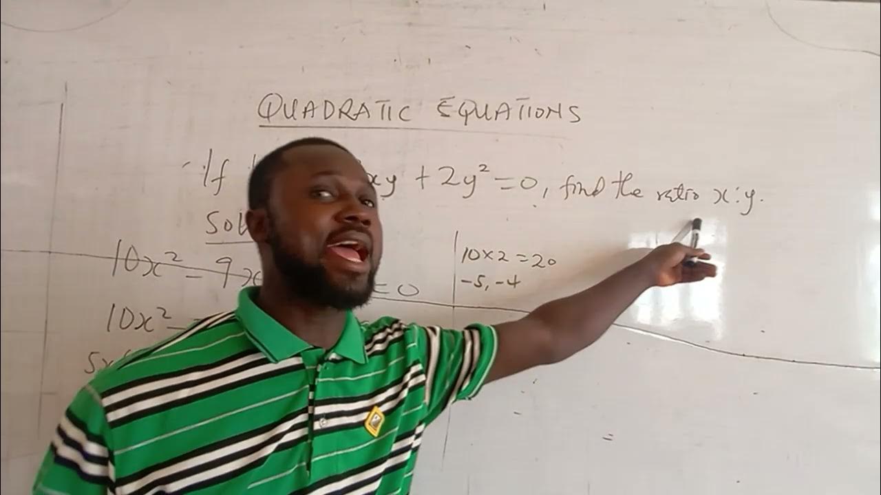 Applying Factorization Of Quadratic Trinomial In Ratio Youtube