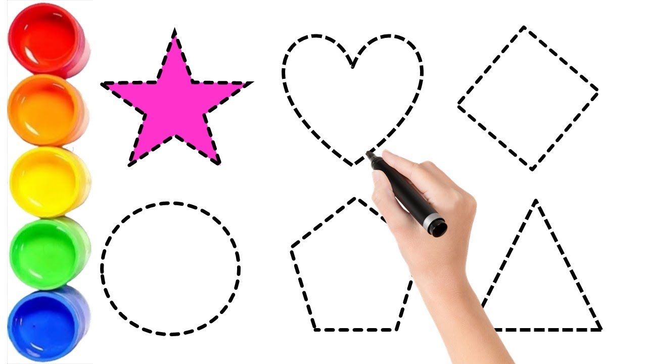 2d shapes drawing activity for kids,how to draw shapes,2d shapes,colors ...