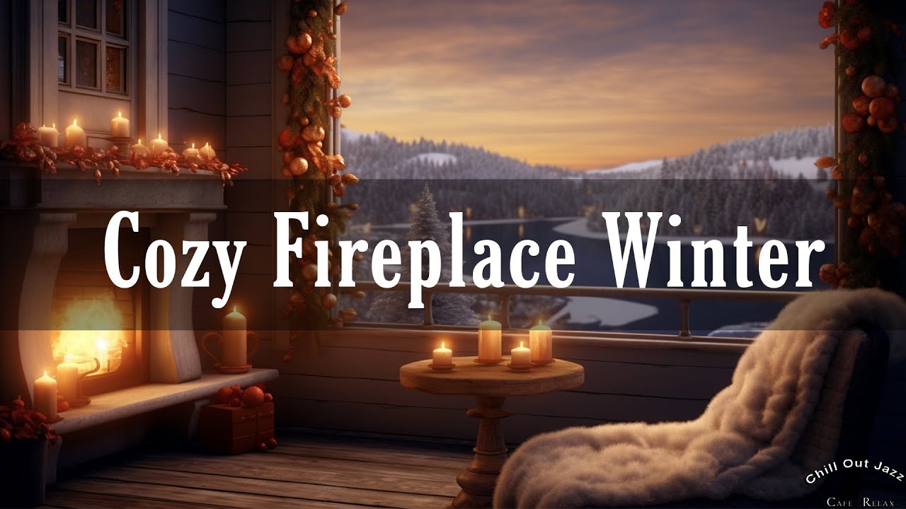 Cozy Winter Christmas Ambience with Crackling Fireplace 🎄 Instrumental ...