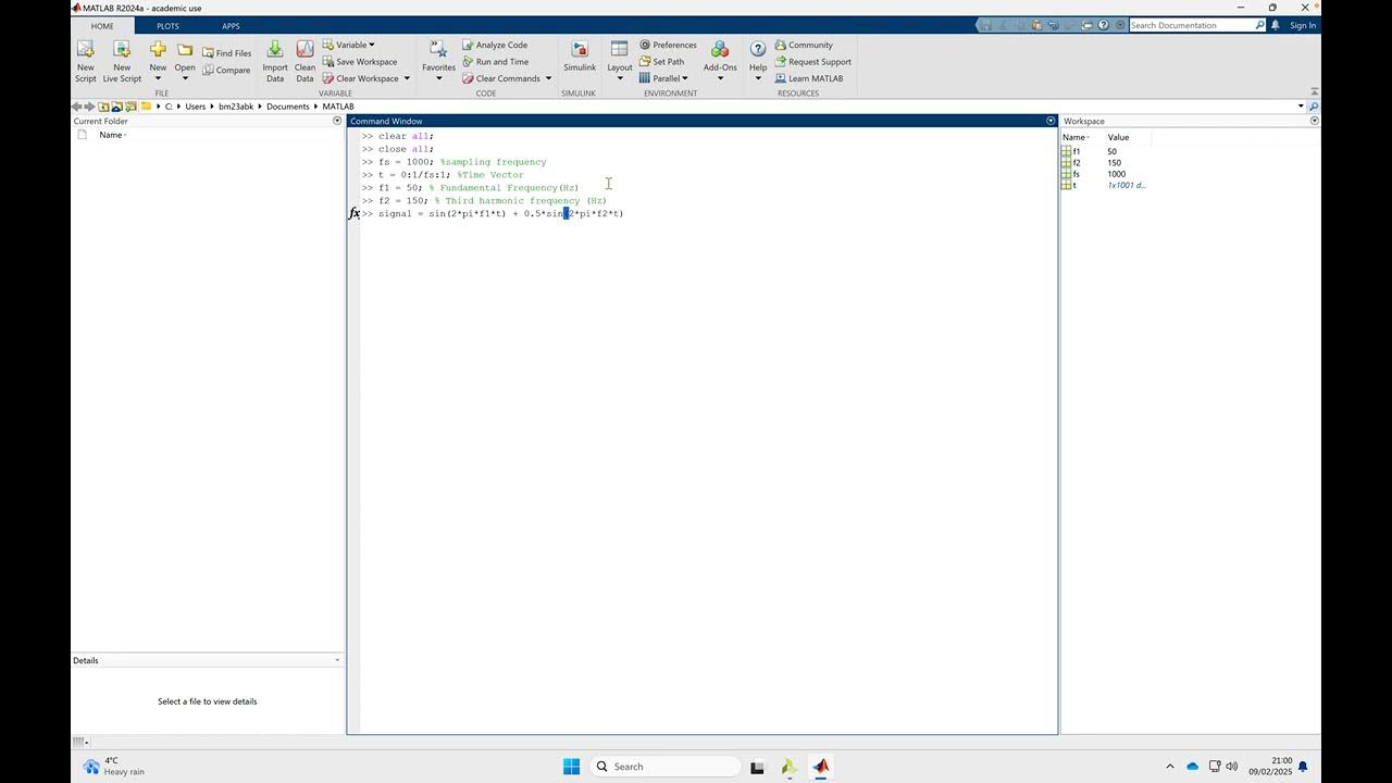 HARMONICS DEMONSTRATED USING FFT ON MATLAB - YouTube