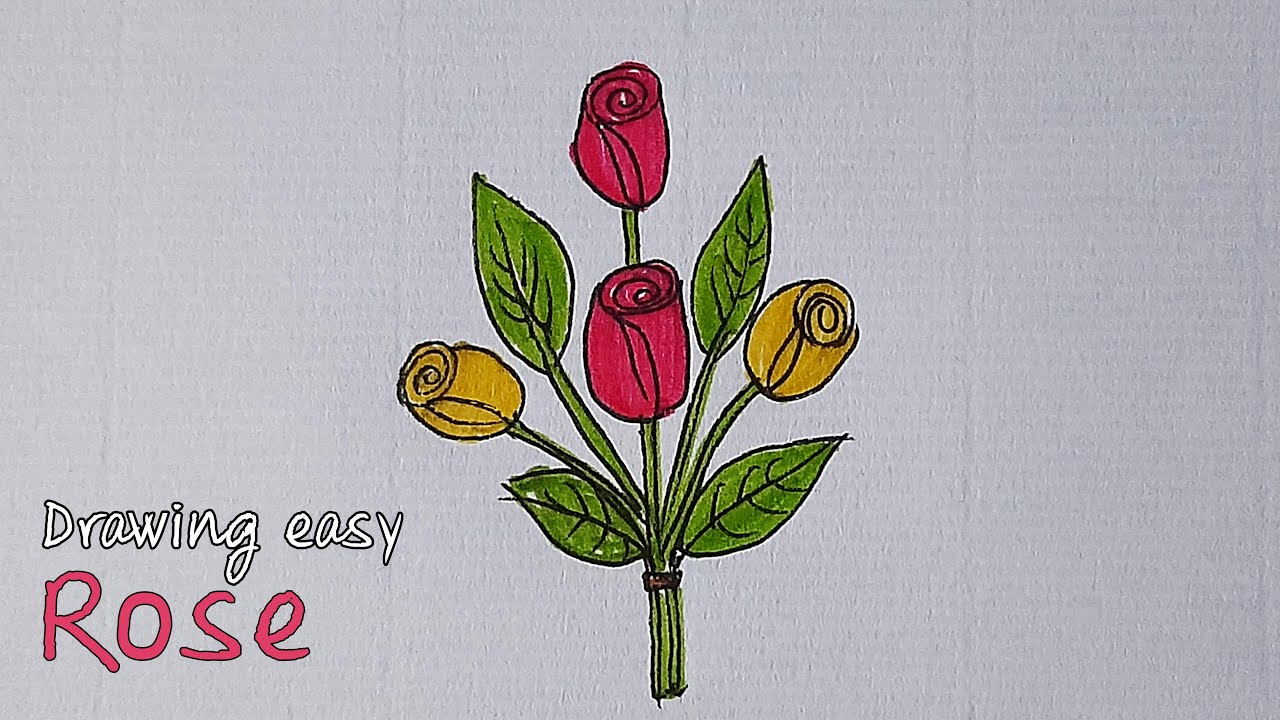 Rose Drawing Easy - YouTube