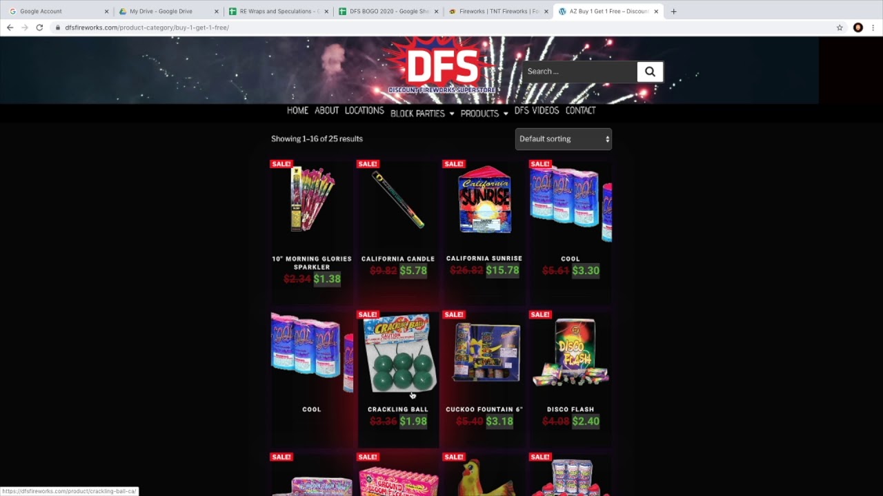 DFS Fireworks California Safe and Sane Stands INSIDE information 2020 ...