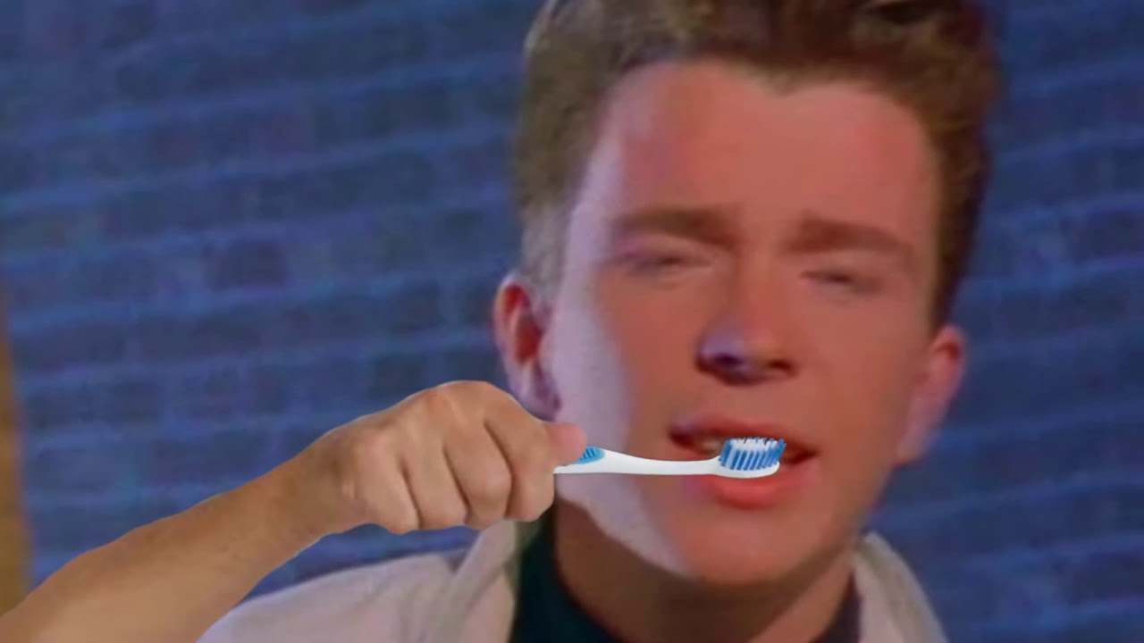 Rick Astley brushes his teeth - YouTube