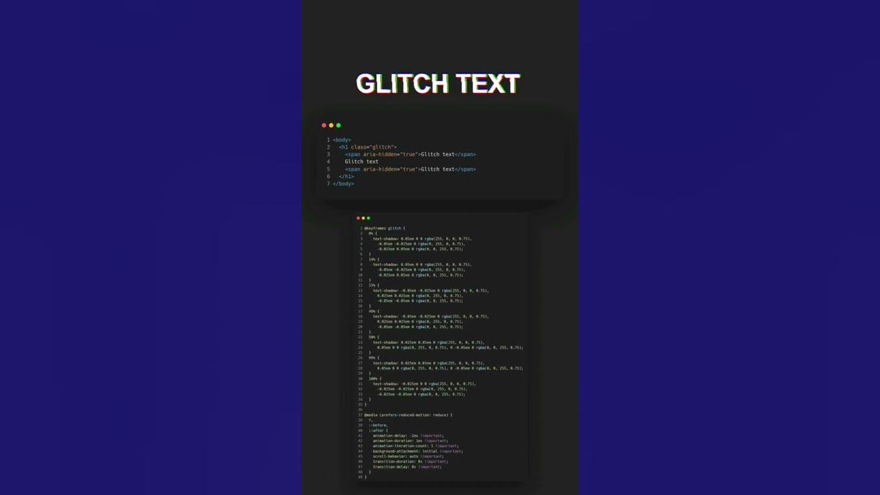 Glitch Text Frontend Htmlcss Frontend Code Htmlcss Coding Webdesign Frontenddeveloper 