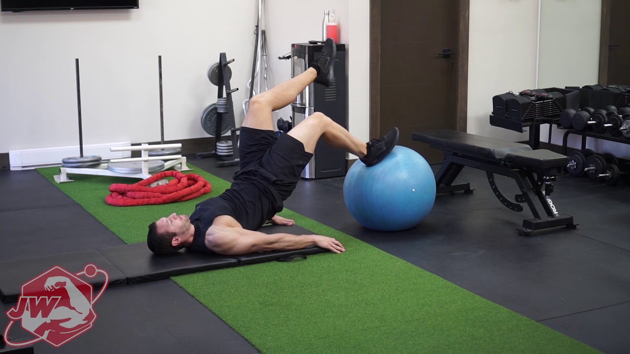 Single Leg Stability Ball HOB Hip Lift - YouTube